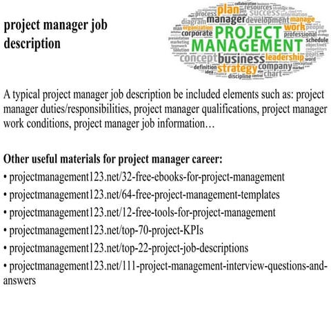 Project manager job description | PPTX