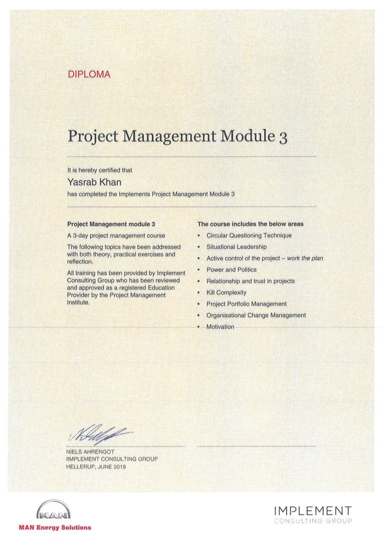 Diploma: Project Management Module 3