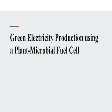 Microbial fuel cell ppt | PPTX | Agriculture | Industries