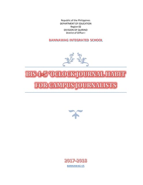 Action Plan for Elementary and Secondary campus Journalism | DOCX ...