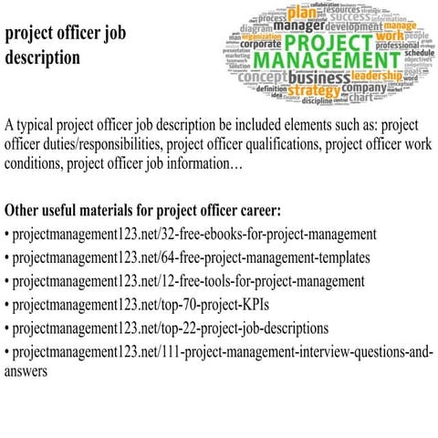 Project officer job description | PPTX