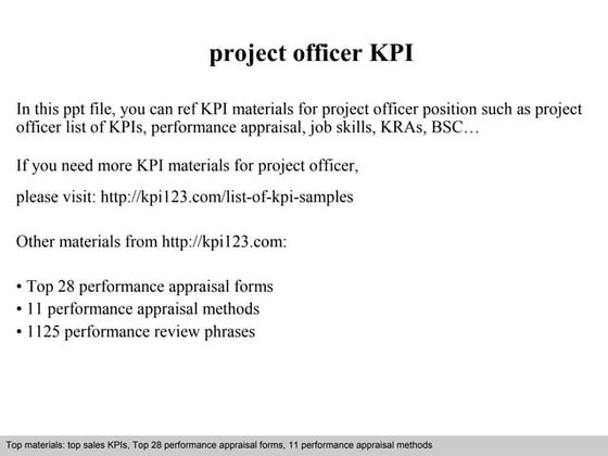 Project controller kpi | PPT
