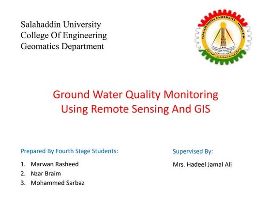 Assessment of Water Pollution of Water Bodies using GIS - A Review | PDF
