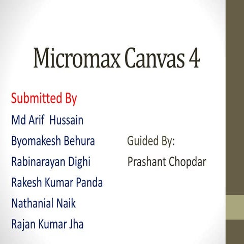 Project on micromax canvas | PPTX