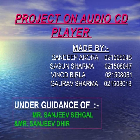 Project on audio cd player | PPT