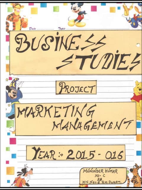 12th bst project on marketing management | DOCX