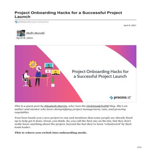 Project Onboarding Hacks for a Successful Project Launch | PDF