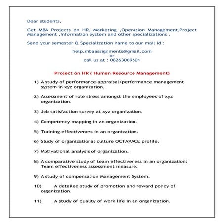 Project on hr | DOCX