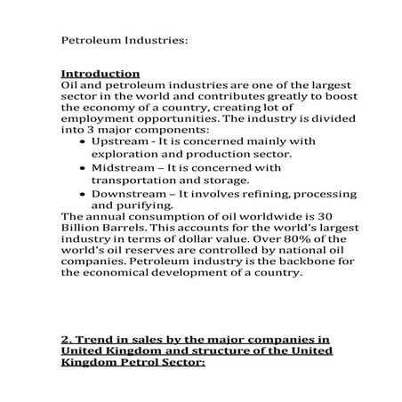 Project on petroleum industries | DOCX