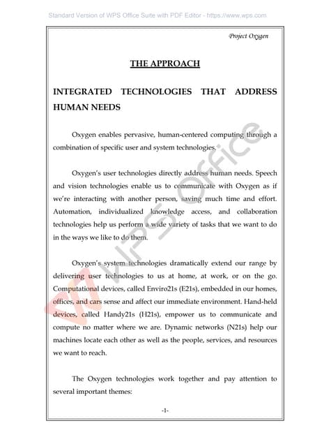 Project oxygen ppt | PPT