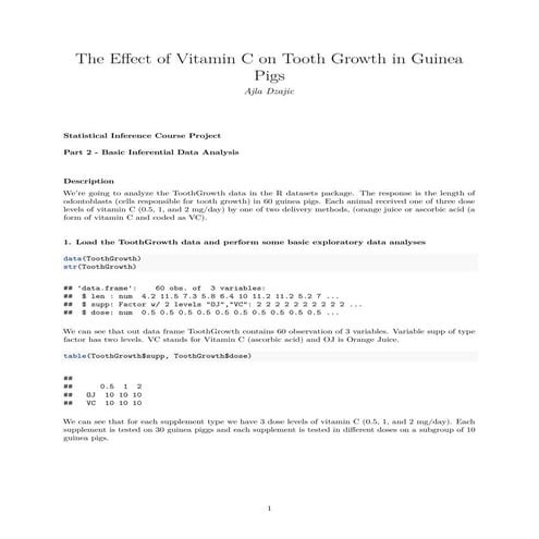 Statistical Inference Course Project Project Part2 Pdf