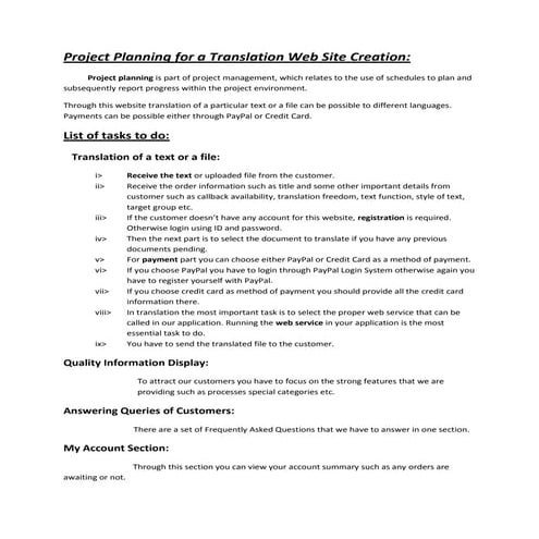 Project Plan | PDF