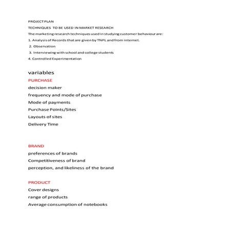 Project plan | DOCX | Business | Business and Finance