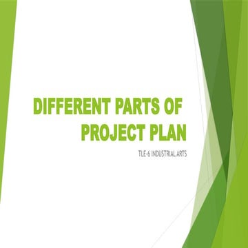PROJECT PLAN Grade 6 TLE Industrial Arts | PPTX