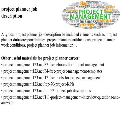 Project planner job description | PPTX