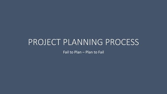 PROJECT PLANNING FRAMEWORK | PDF