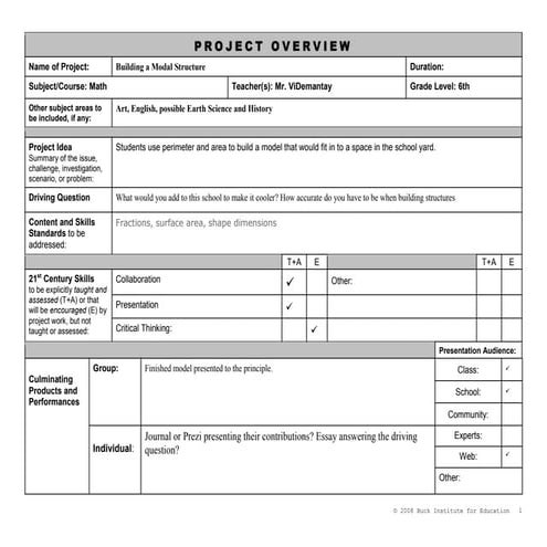 ViDemantay Project Planning Form 2011 | PPT
