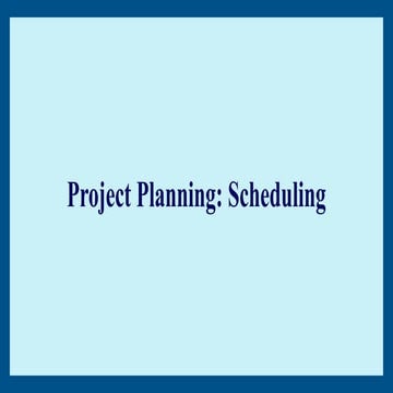 Project Planning_ Scheduling (2) as inprojectmanagement | PPTX