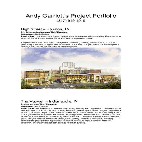 Project Portfolio Andy Garriott 7 10 09 | DOC