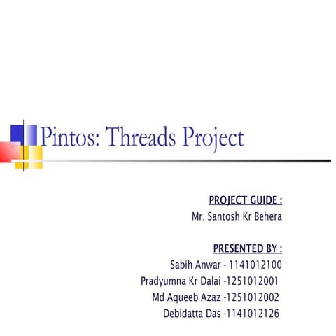 Project On Pint OS (INTRODUCTION) | PPT | Operating Systems | Computer Software and Applications