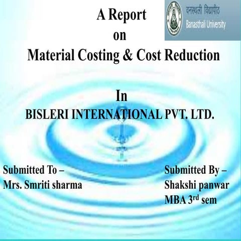 material costing & cost reduction ppt | PPTX
