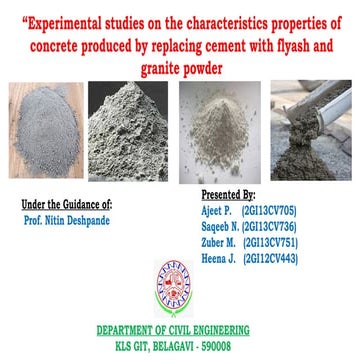 “Experimental studies on the characteristics properties of concrete ...