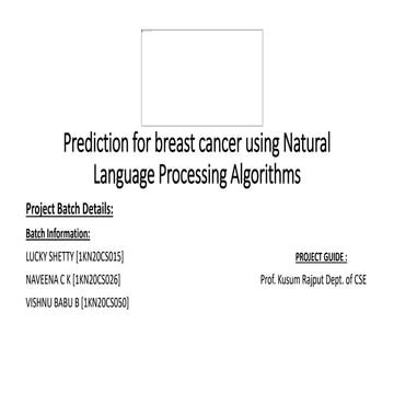 project-ppt-on-breast-cancer-prediction-using-ml | PPTX
