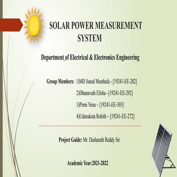 SOLAR POWER MEASUREMENT SYSTEM PROJECT PPT | PPTX