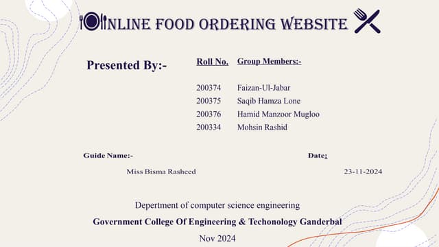 Online food ordering system project report.pdf