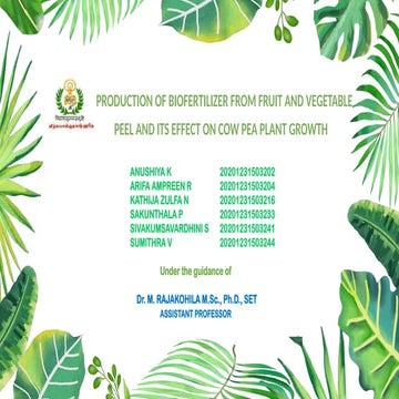 Biofertilizer prepared and used on plant growth | PPT