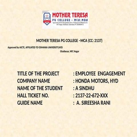 PROJECT_PPT MBA Sample Honda Project explained | PPT