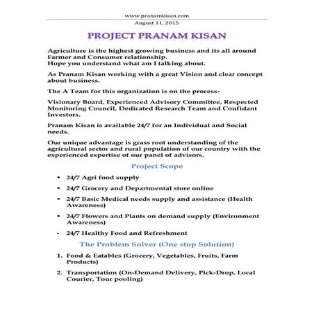 Project Pranam Kisan | PDF