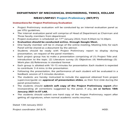 Project preliminary guidelines | PDF