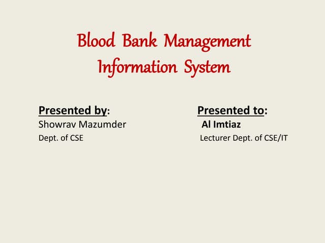 Blood Bank and Donor Management System (PPT).pptx
