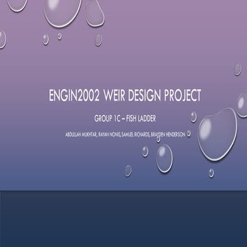 WEIR DESIGN PROJECT for fish ladder design | PDF