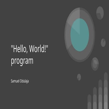 Project Presentation Hello World Program Pptx