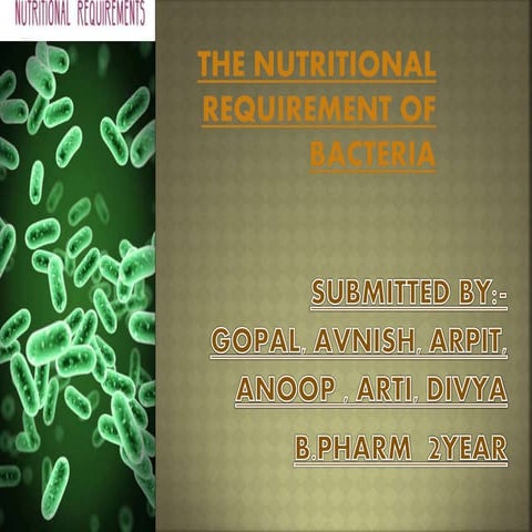 Bacterial Growth and Nutrition | PPT