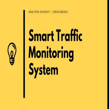 Smart Traffic Monitoring System presentation | PPT
