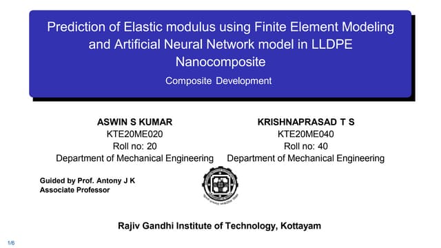 Prediction Of Elastic Modulus Using Finite Element Modeling And 9073