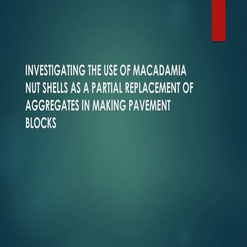 project study concrete to investigate the use of macadamia nut shells as a partial replacement ...