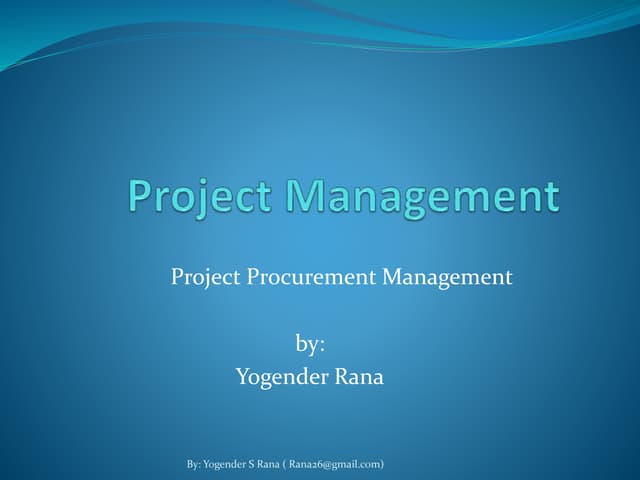 Project Procurement Management | PPTX