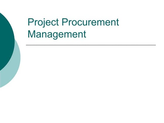 Procurement management | PDF