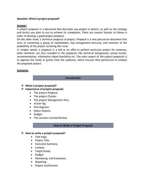 Making project proposal | PPT | Business | Business and Finance