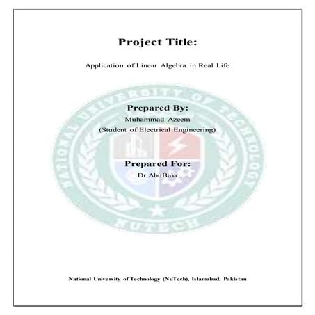 Application of Linear Algebra in real life | DOCX