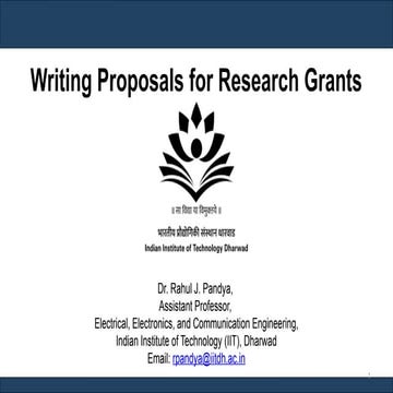 Writing Research Grant Proposals : Project Proposals | PPTX
