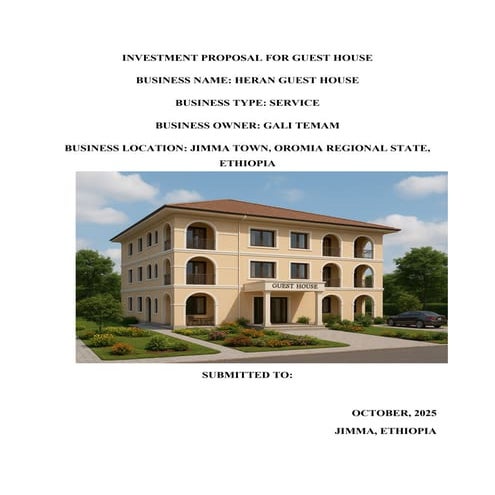 Project Proposal (Business Plan) ABC Kindergaten and Elementary School (Grade 1-8) in Sebeta ...