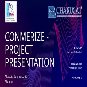 Conmerize AI Audio Summarization Application | PPT