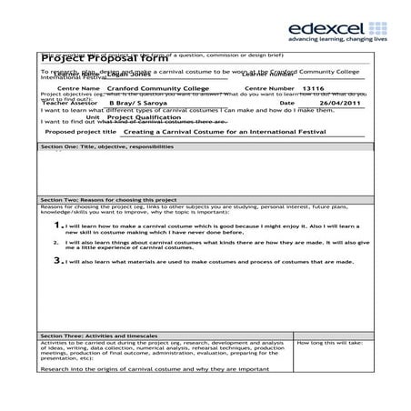 Project proposal form | DOC