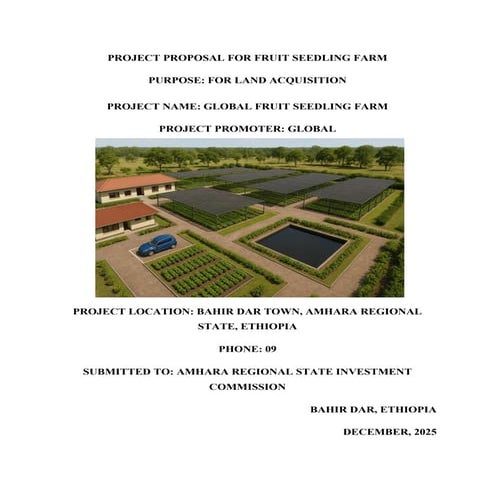 Fruit Production Farming and Exporting Project Proposal in Bahir Dar ...