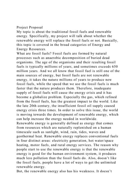 Comparison Between Renewable Energy and Fossil Fuels | PPT